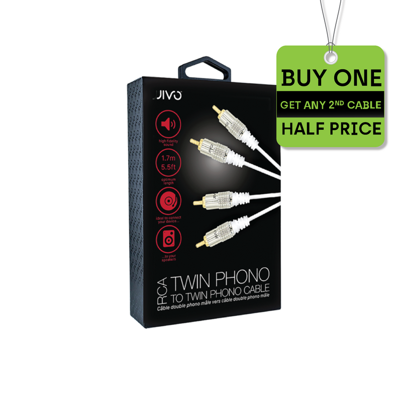 RCA to RCA Audio Cable | 1.7m - TechStar